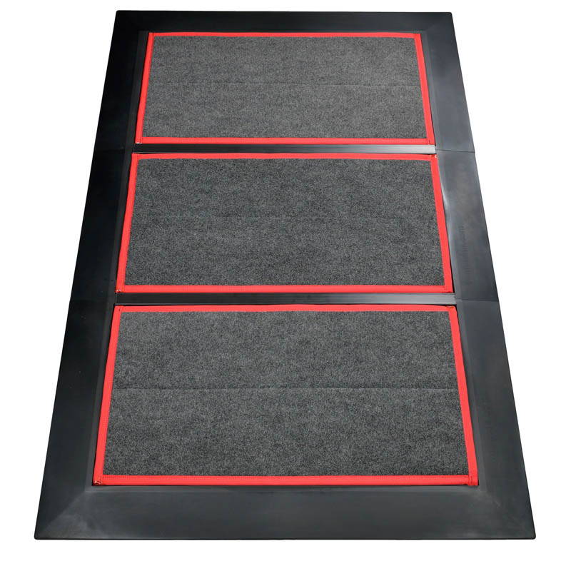 Shoe Sanitizing Mat Runner - Low Pro 1/2" Deep 3 piece Wide - SaniStride